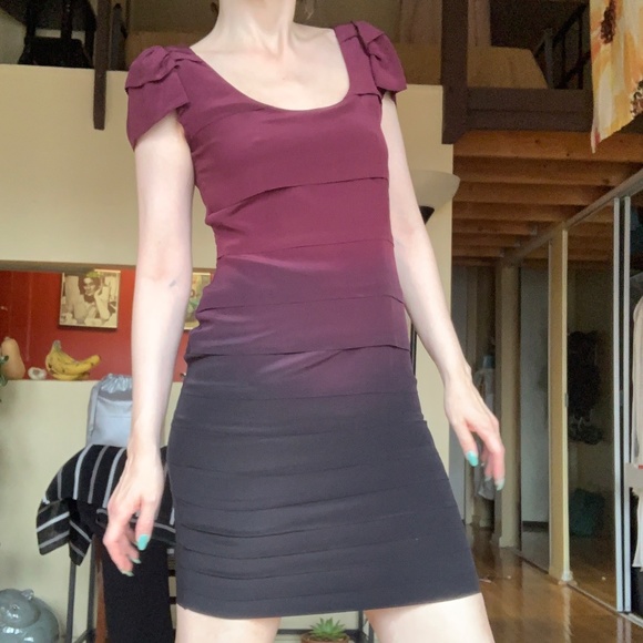 Madison Marcus | Dresses | 0 Silk Madison Marcus Plum To Black Ombre ...